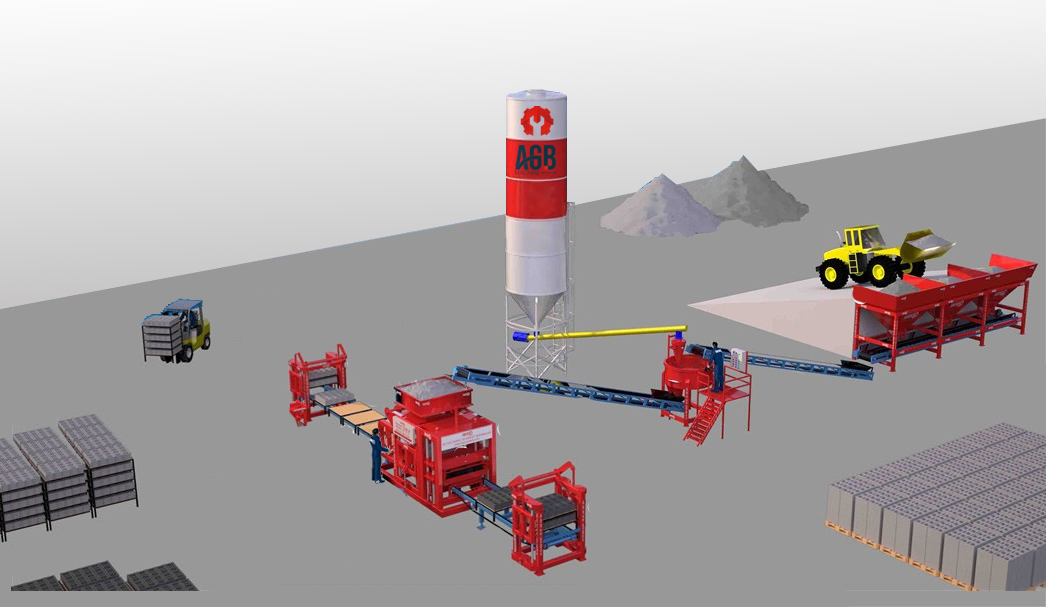 AGB-A410 Automatic Concrete Hollow Block Machine - AGB Machine